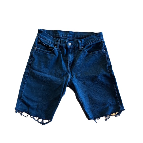 Levi's | Shorts | Levis 51 Slim Fit Flex Black Pants Cut Into Jorts ...
